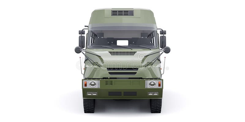 Military Army Bus for Transporting Infantry. 3D Illustration Stock ...