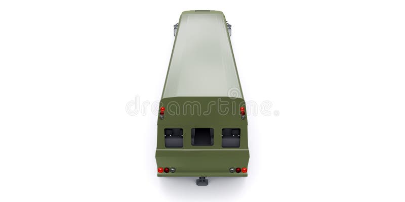 Military Army Bus for Transporting Infantry. 3D Illustration Stock ...