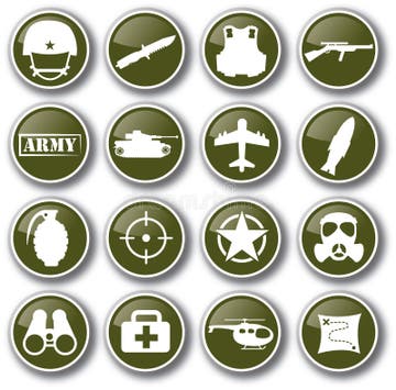 Military Army Icon Set Vector Stock Vector - Illustration of vector ...