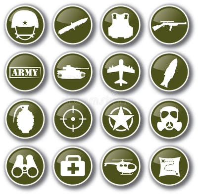 Military Army Icon Set Vector Stock Vector - Illustration of vector ...