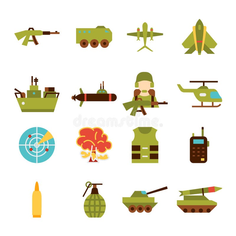 Military Army Objects stock vector. Illustration of navy - 248554513
