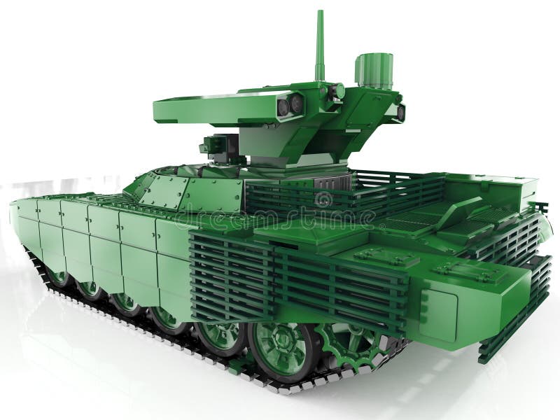 Military Autonomous Antiaircraft Self-propelled System. 3d Render ...