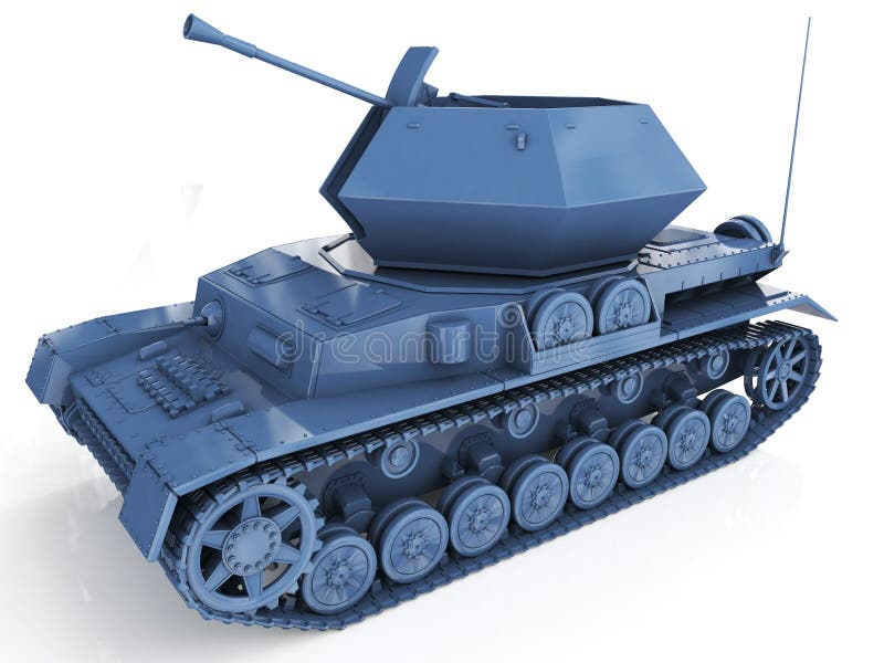 Military Autonomous Antiaircraft Self-propelled System. 3d Render ...