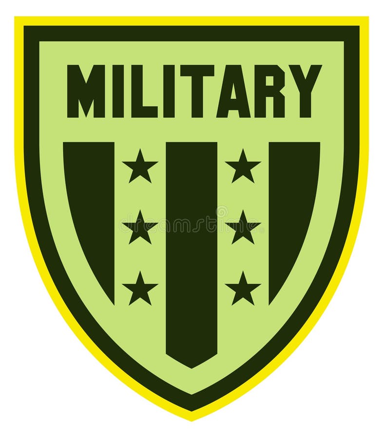Military Badge. Shield Shaped Army Force Patch Stock Illustration ...