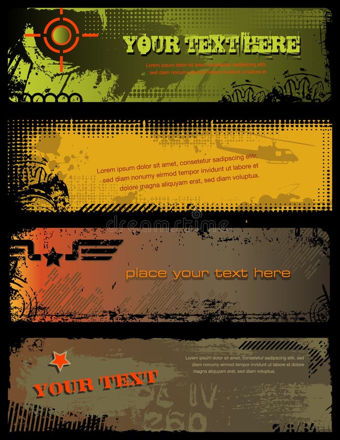 Military banners stock vector. Illustration of clipart - 8684638