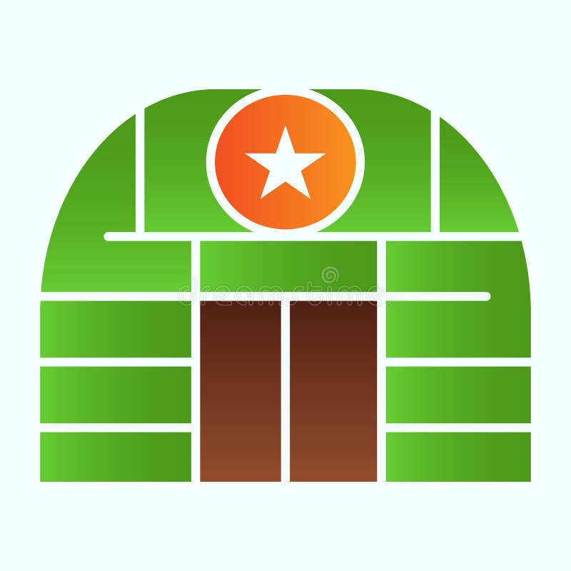 Military Base Flat Icon. Army Building Vector Illustration Isolated on ...