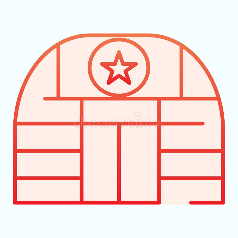 Military Base Flat Icon. Army Building Vector Illustration Isolated on ...