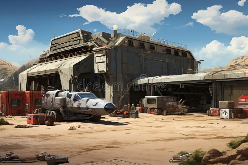 Military base. Generate Ai stock photo. Image of abandoned - 306557896