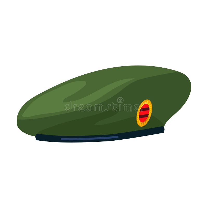 Military Beret Isolated Outline Set Icon. Vector Illustration Army Cap ...