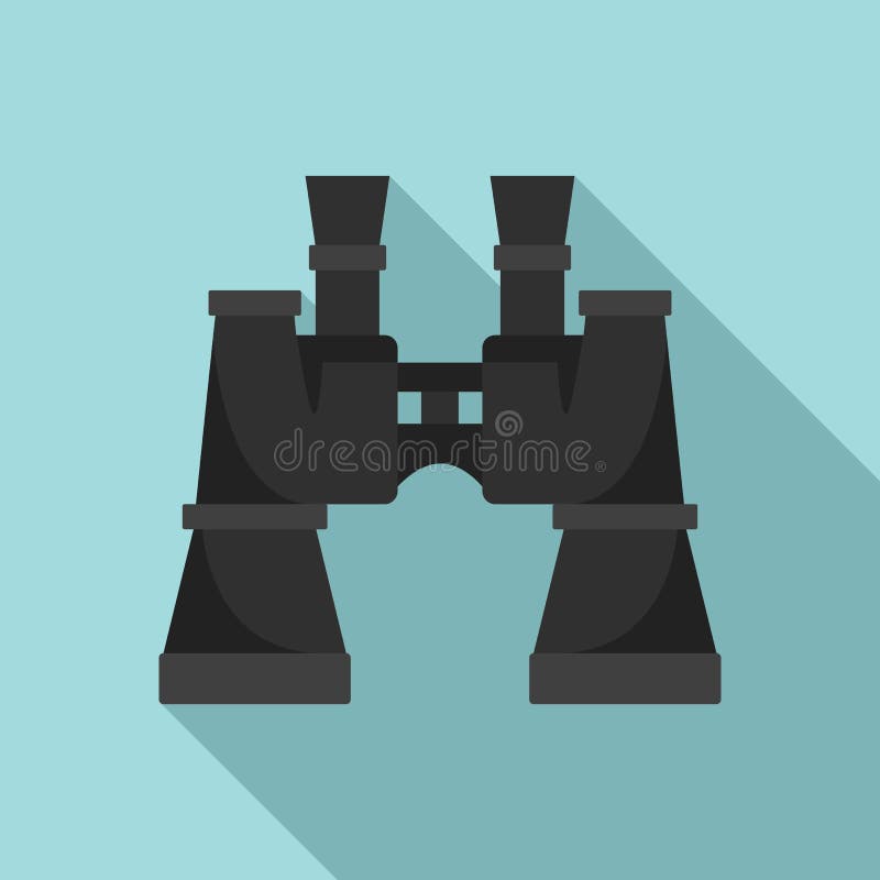 Military Binocular Icon, Flat Style Stock Vector - Illustration of ...