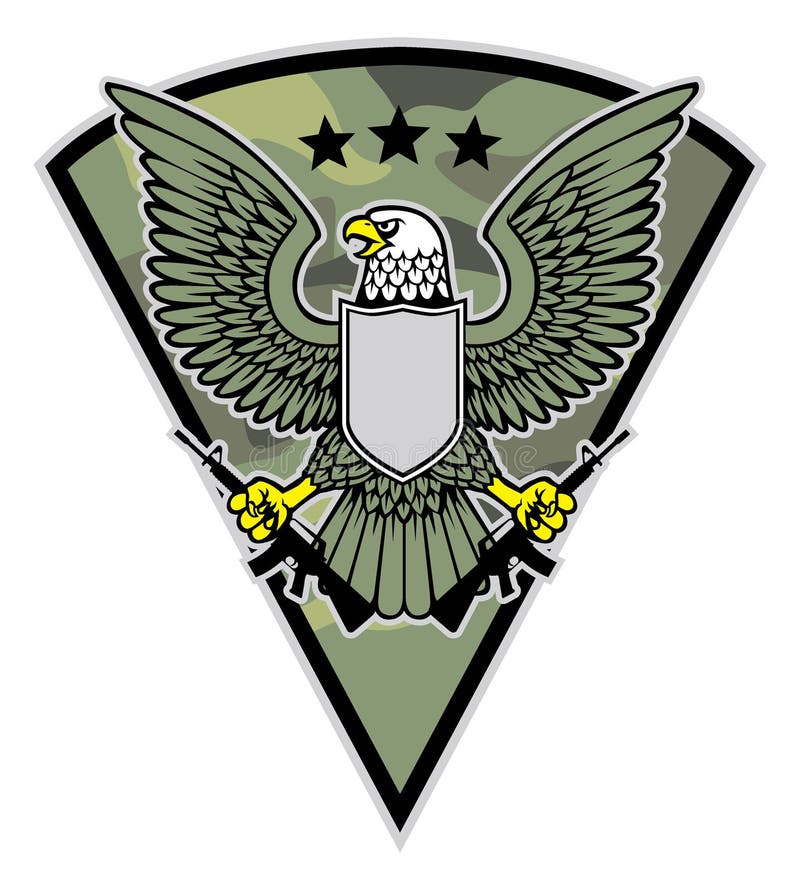 Military Bird Mascot Grab a Pair of Rifle Stock Vector - Illustration ...