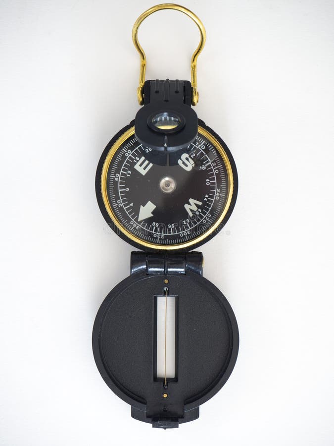 Military Black Compass Isolated on White Stock Image - Image of north ...