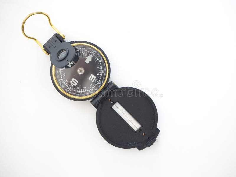 Military Black Compass Isolated on White Stock Photo - Image of ...