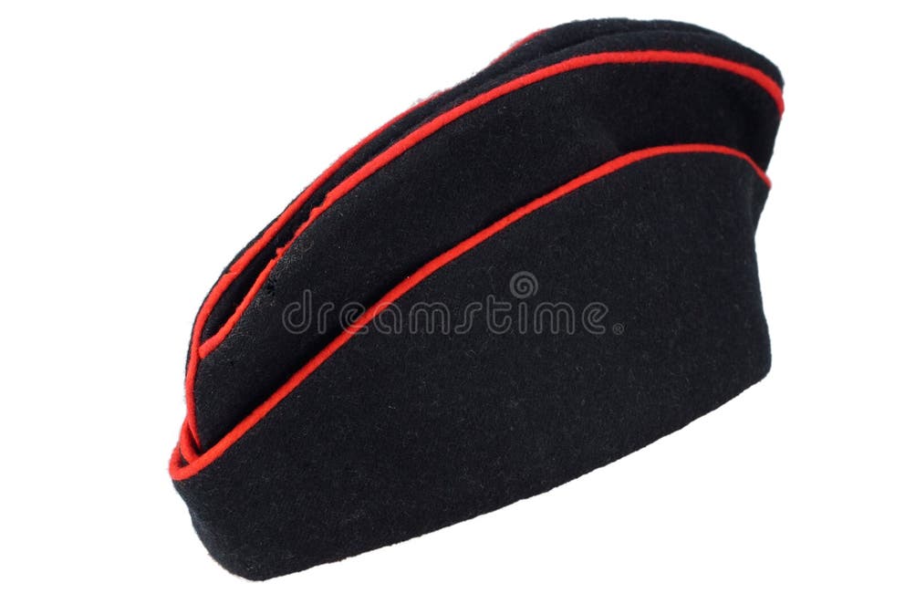 Military Black Garrison Cap Isolated on White Background Stock Photo ...