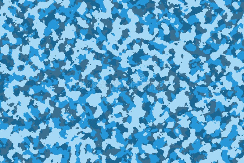 Military Blue Camouflage Pattern Stock Illustration - Illustration of ...