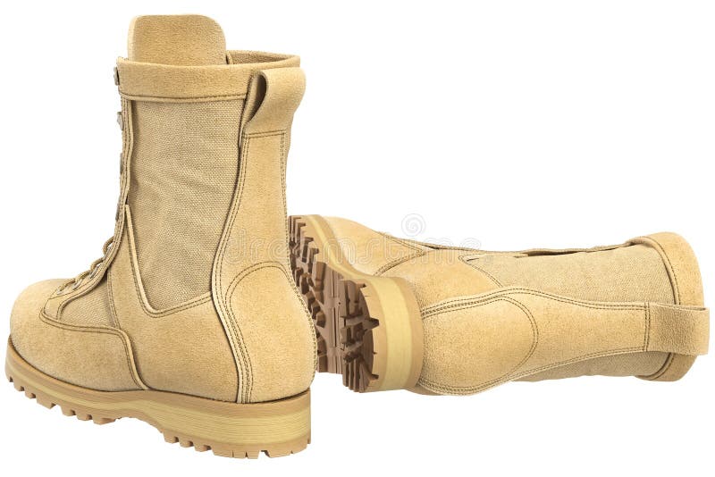 Military Boots Army Equipment, Back View Stock Illustration ...