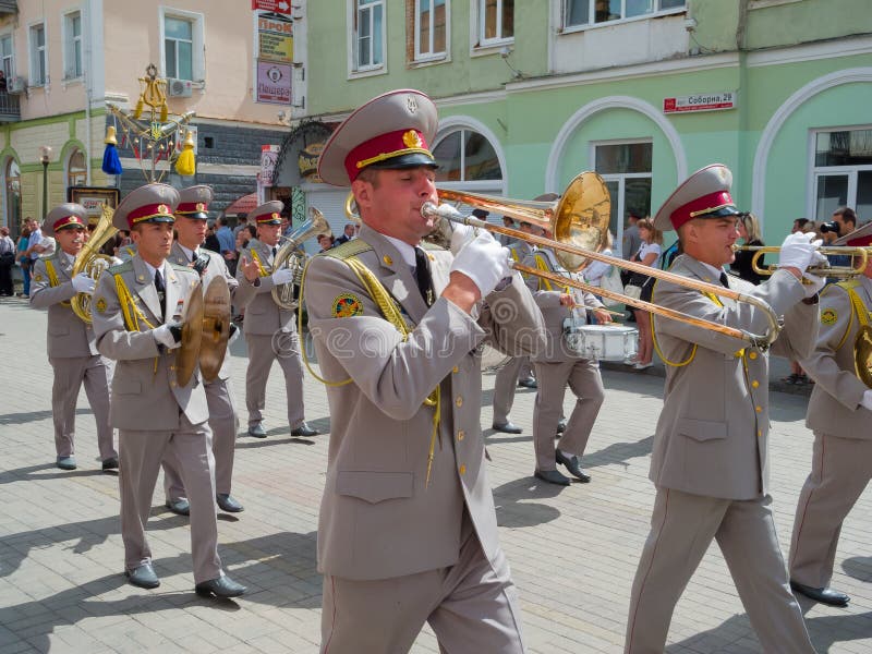 Military Brass Band Performing Editorial Photo - Image of demonstration ...
