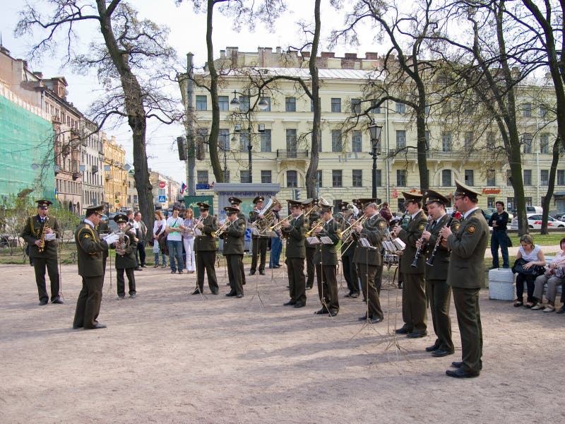 A Military Brass Band Playing in the Square Editorial Stock Image ...