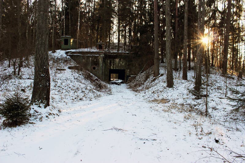 Military Bunker in the Forest Stock Image - Image of arch, buildings ...