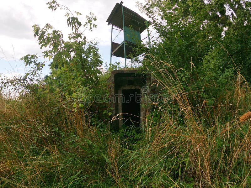 Military Bunker with a Tower. Stock Image - Image of green, training ...