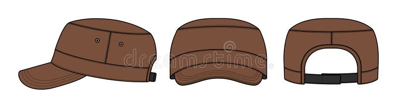 Military Cadet Cap ( Work Cap ) Vector Template Illustration Stock ...