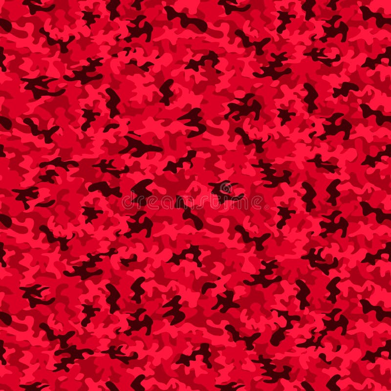 Military Camo Seamless Pattern. Camouflage in Red, Black and White ...