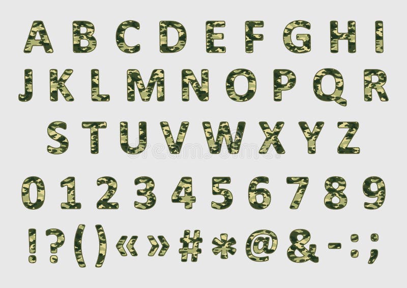 Military Camouflage Font, Vector Stock Vector - Illustration of green ...