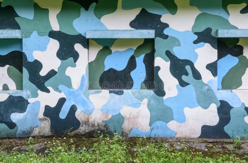 Military Camouflage Painted Wall Stock Photo - Image of graffiti ...