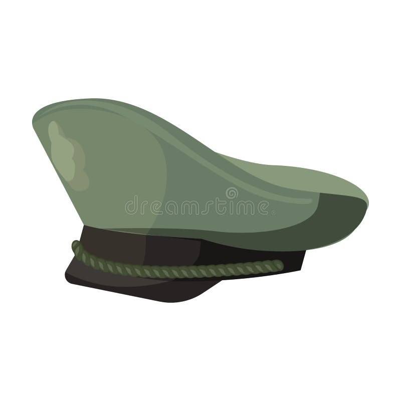 Military Cap Vector Icon.Cartoon Vector Icon Isolated on White ...