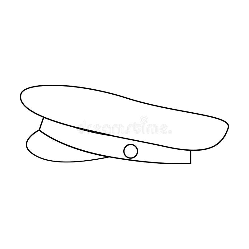 Military Cap Vector Icon.Outline Vector Icon Isolated on White ...