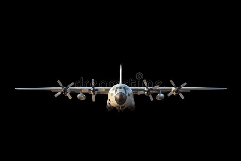 Military Cargo Aircraft on White Background. Stock Image - Image of ...