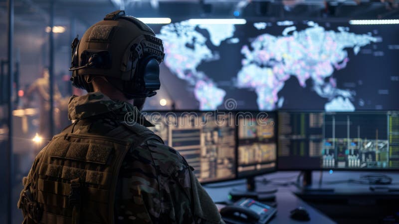 The Military Command Center. AI Generated Stock Photo - Image of ...