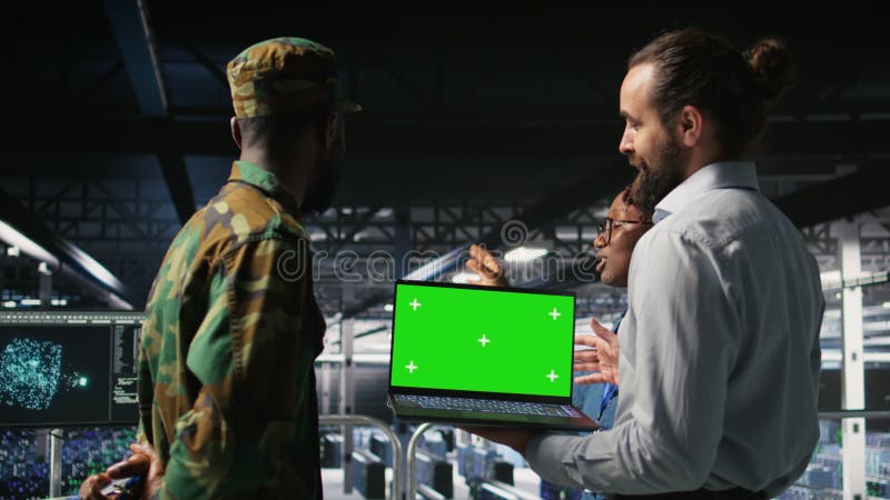 Military Command Center Engineering Team Using Chroma Key Notebook ...