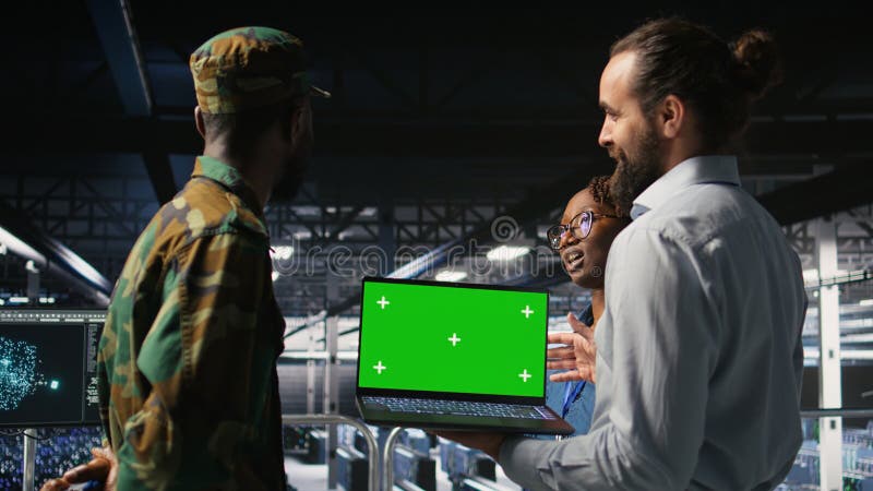 Military Command Center Engineering Team Using Chroma Key Notebook ...