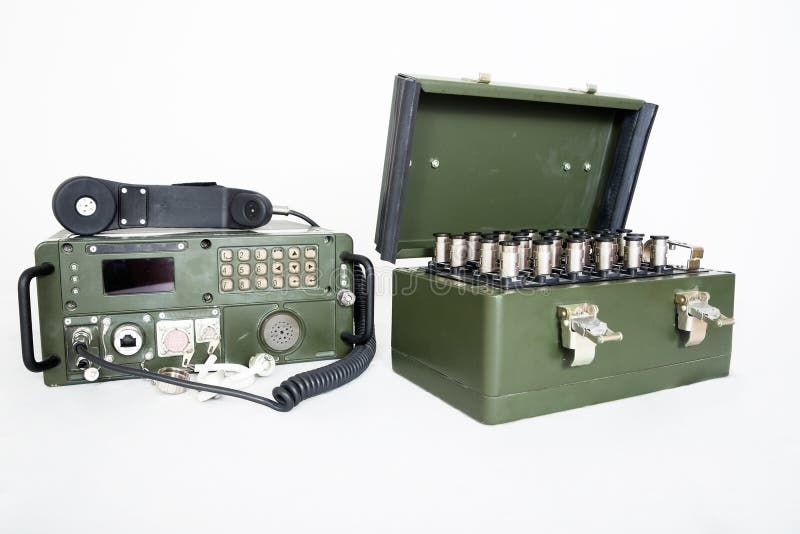 Military Communication Station Isolated on White Stock Photo - Image of ...