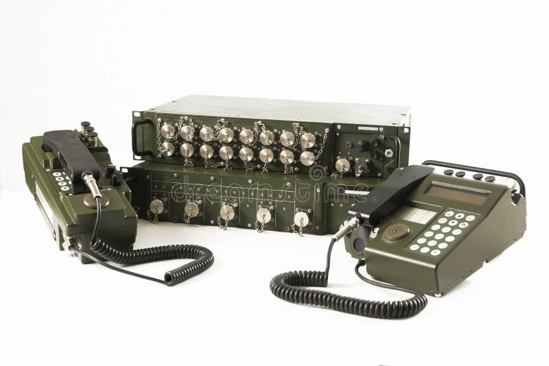 Military Communication Station Isolated on White Stock Image - Image of ...