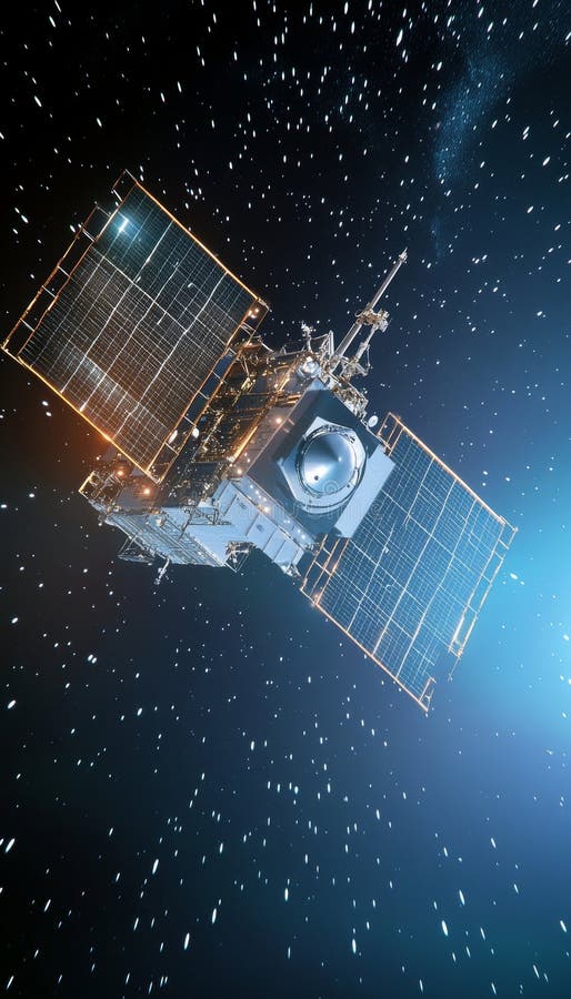 Military Communications Satellite Orbiting Earth, Enhancing Global ...