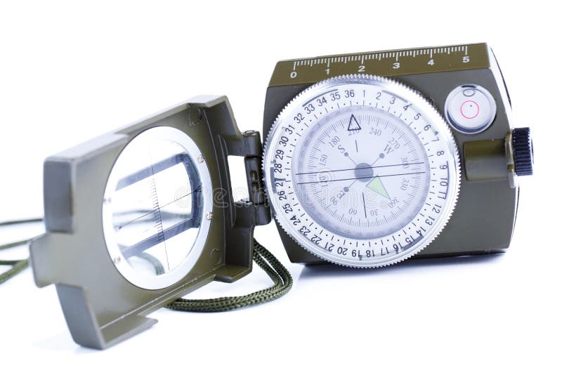 Military Compass on a White Background. Stock Photo - Image of magnetic ...