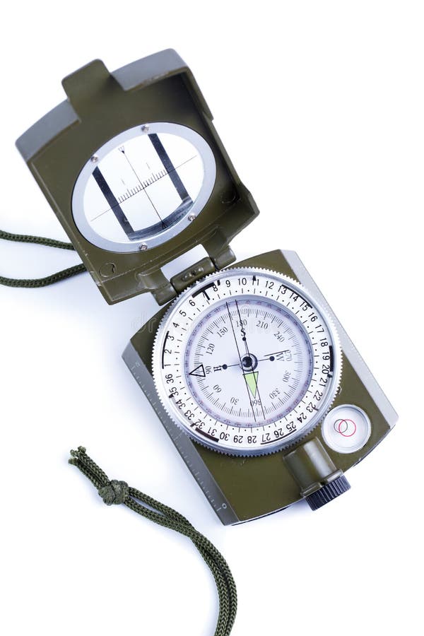 Military Compass on a White Background. Stock Photo - Image of ...