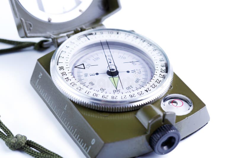 Military Compass on a White Background. Stock Photo - Image of ...