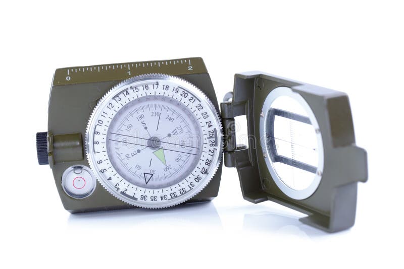 Military Compass on a White Background. Stock Photo - Image of ...