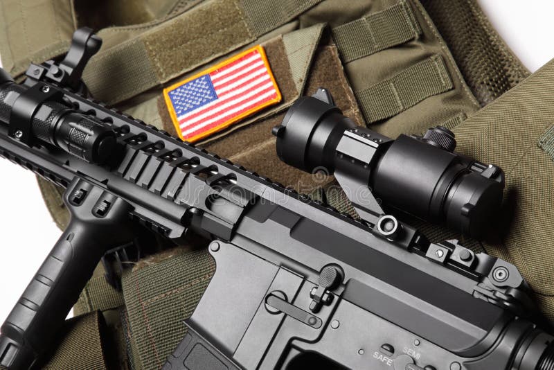 US Spec Ops M4A1 Custom Assault Rifle. Stock Photo - Image of tilt ...
