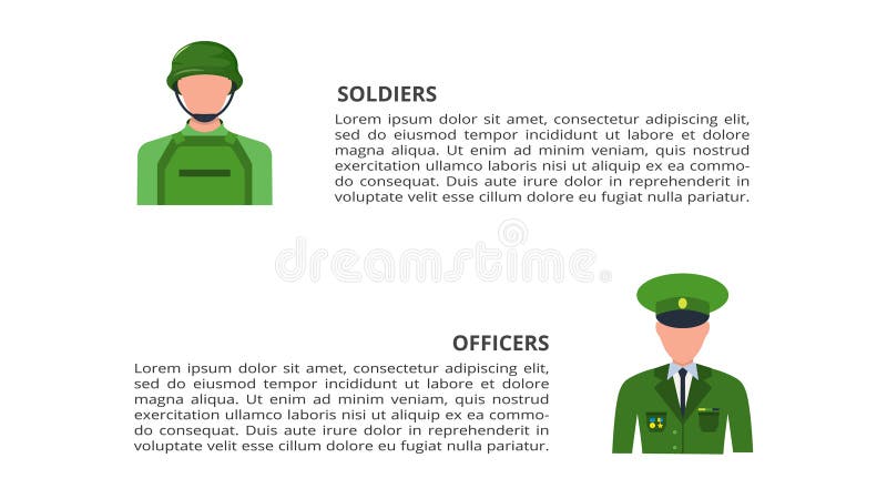 Military Concept for Infographic with 2 Steps, Options, Parts or ...