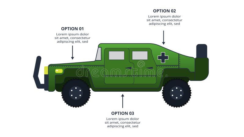 Military Concept for Infographic with 3 Steps, Options, Parts or ...