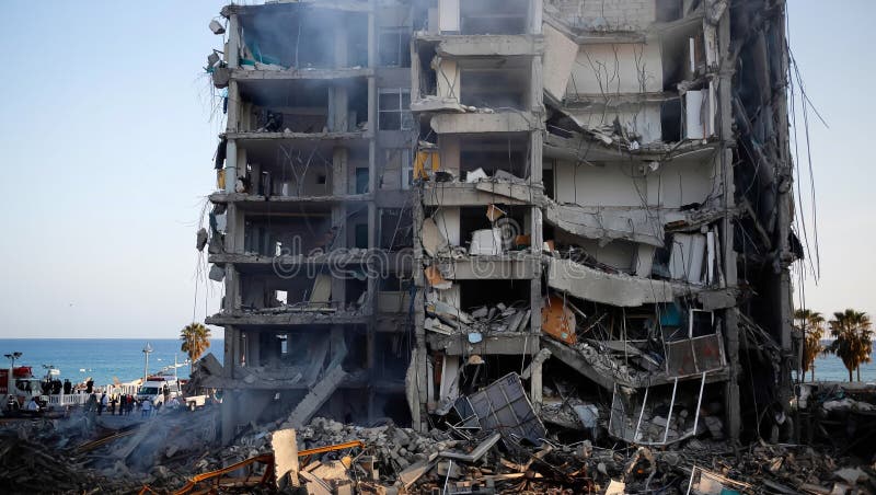 Military Conflict in the Middle East, Destroyed City. Stock ...