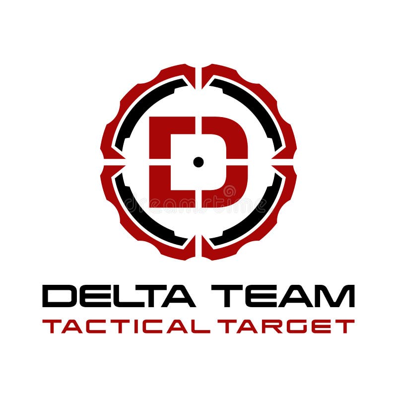 Military of D Letter Tactical Target Logo Design Stock Illustration ...