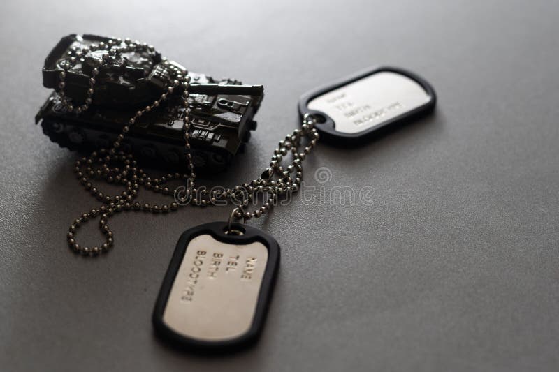 Military Dog Tags. Badge with the Name of a Soldier Stock Image - Image ...