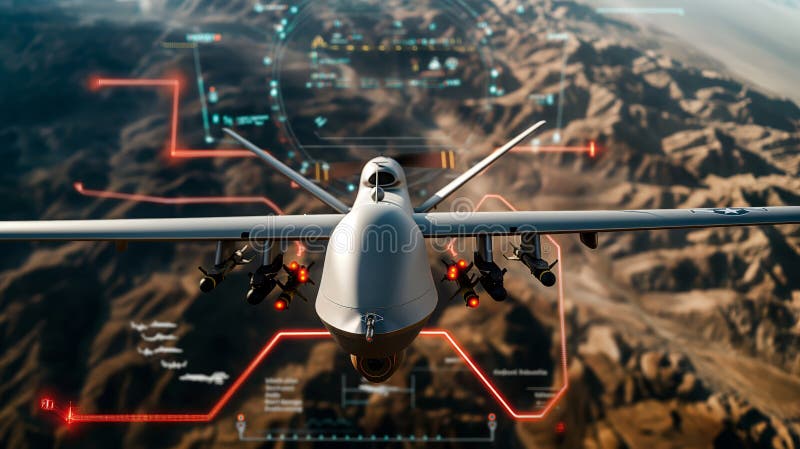 Military Drone Executing a Precision Strike Stock Image - Image of ...