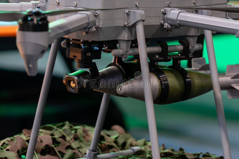 Military Drones Armed with Bombs. Stock Photo - Image of bomber ...