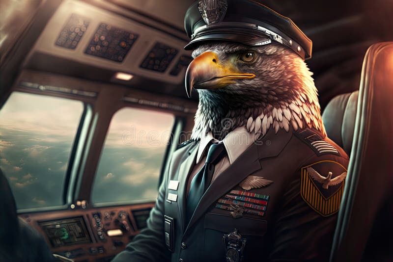 Military Eagle Airline Pilot Made with Generative AI. Stock ...